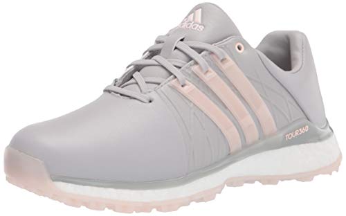adidas Women's Tour360 XT Spikeless Golf Shoe Glory Grey/Pink Tint/Silver Metallic 7.5 M