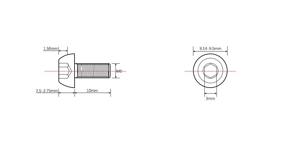 TOPINSTOCK M5 x 10mm Stainless Steel Button Head Hex Socket Cap Screw Pack of 50