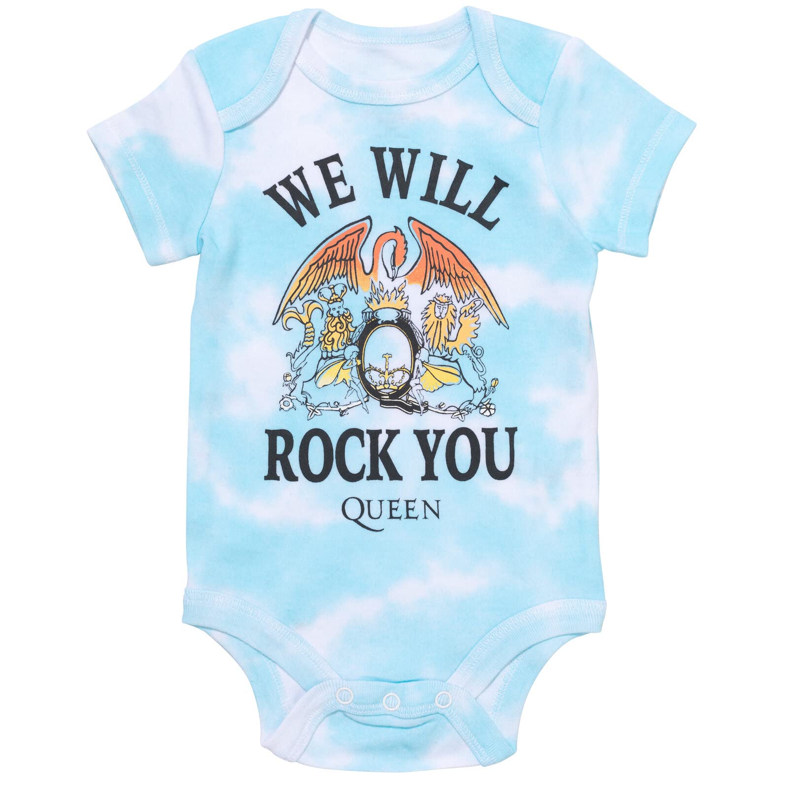 Queen Newborn Baby Boys Baby 3 Pack Short Sleeve Bodysuits Blue/Black 3-6 Months