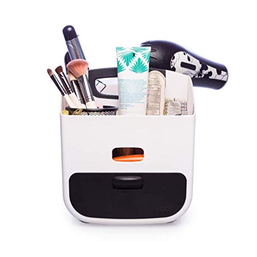 Ubbi Multi-Compartment Box Home Easy to Carry Handle and Drawer, Black Storage Caddy Organizer