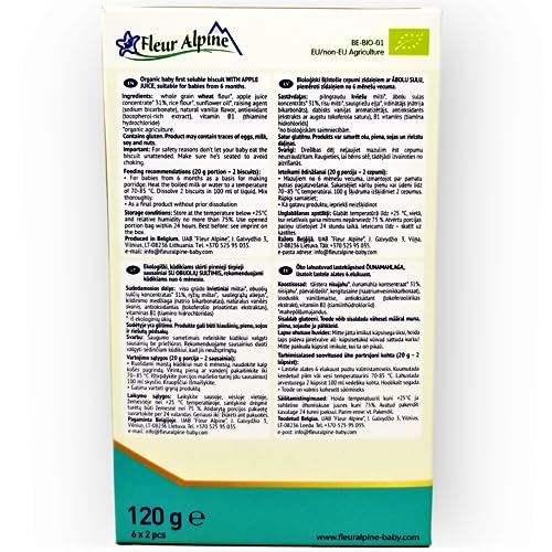 Fleur Alpine Baby Cookies with Apple Juice from 6 months 150g From Europe