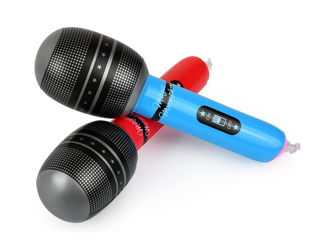 DS. DISTINCTIVE STYLE Inflatable Microphones 6 Pieces 10-Inch Blow up Microphones 80s 90s Party Favors Performace Photo Props Random Colors