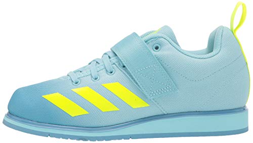 adidas Women's Powerlift 4 Cross Trainer, Hazy Sky/Solar Yellow/Hazy Blue, 9.5