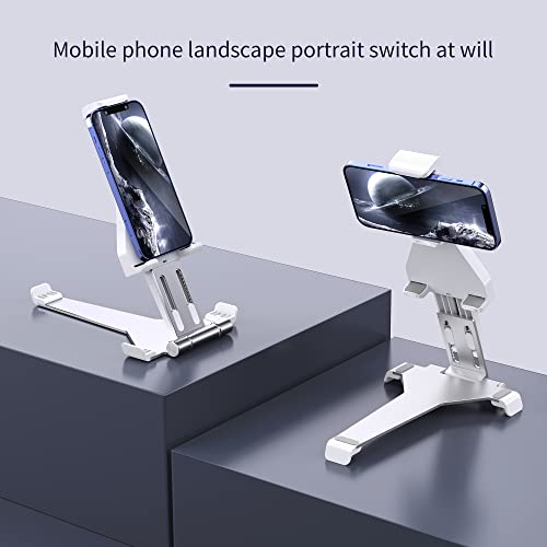 Flexible Cell Phone Holder Stand,with A Rotating Aluminum Base and Mount Clamp,Compatible with 4-10'' Device iPhone X Xs 11 12 13 Pro Max XR SE/iPad/Kindle,Used for Desktop,Bed,Couch(Silver)
