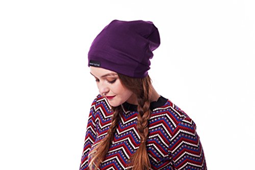 Grace Eleyae GE Sleep Cap | Slap Silky Sleeping Stylish Beanie Hat Premium Quality Head Cover for Curly Hair Women Soft & Smooth Sleep Caps (Purple)