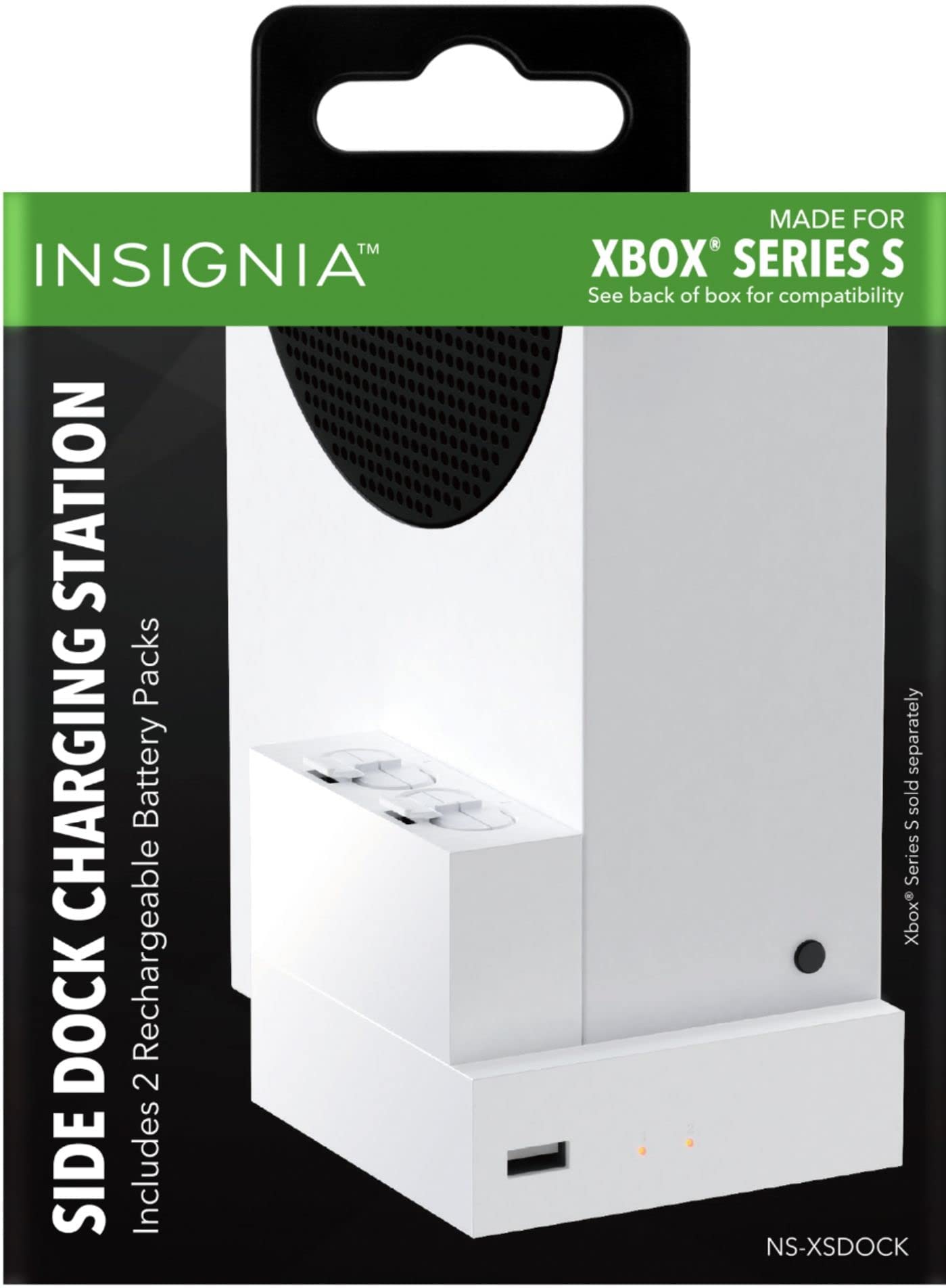 INSIGNIA Insignia - Side Dock Dual Battery Charger for Xbox Series S - White