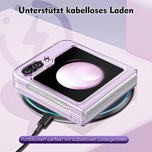 For Samsung Galaxy Z Flip 5 Case Soft Silicone TPU Flowers Galaxy Z Flip 5 Case Protective Thin Soft Butterfly Pattern Transparent Clear Cover Pretty Phone Case For Samsung Z Flip 5 5G Case (Flower A)
