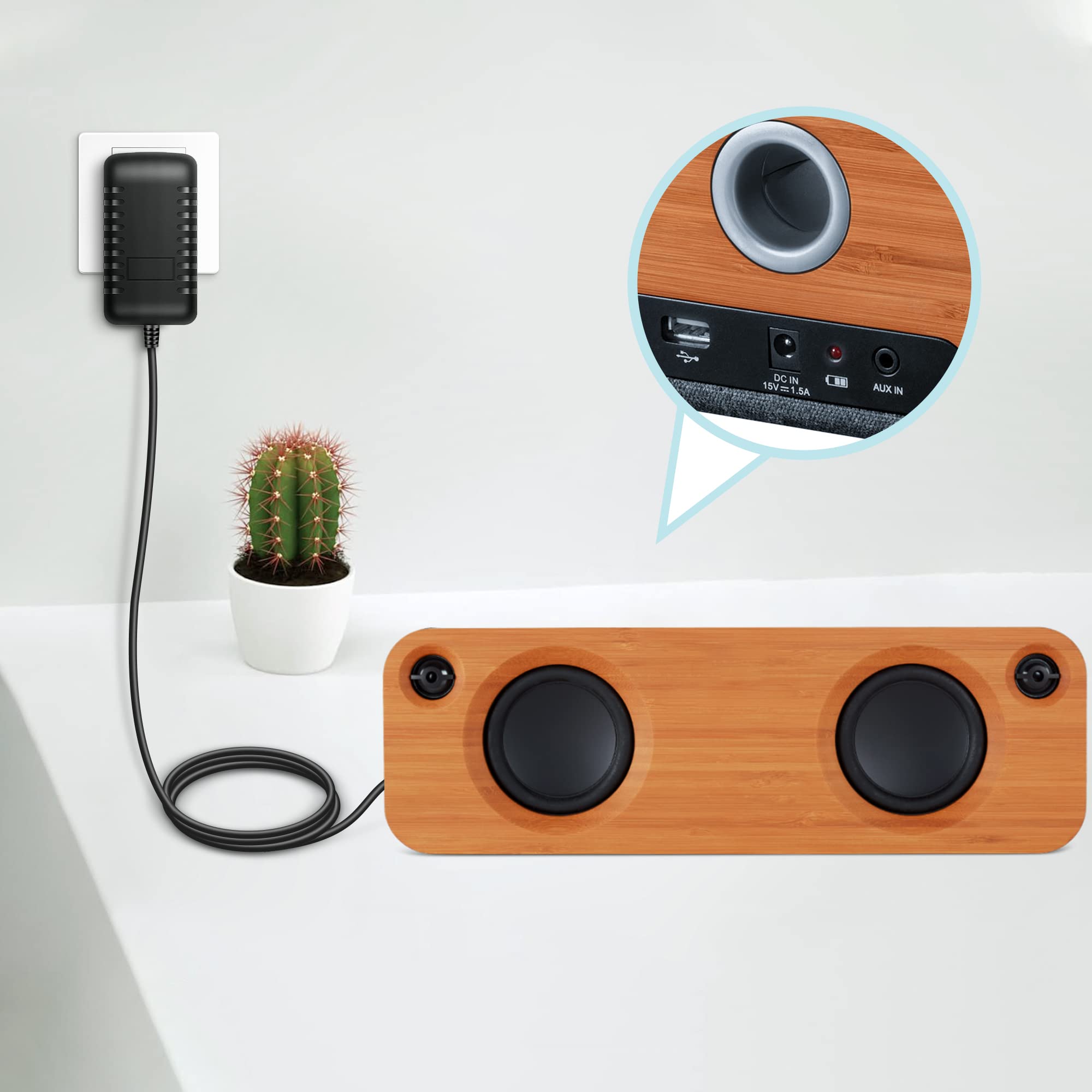 SLLEA 15V AC/DC Adapter Charger for House of Marley EM-JA006-MI EMJA006MI Get Together Portable Bluetooth Wireless Speaker