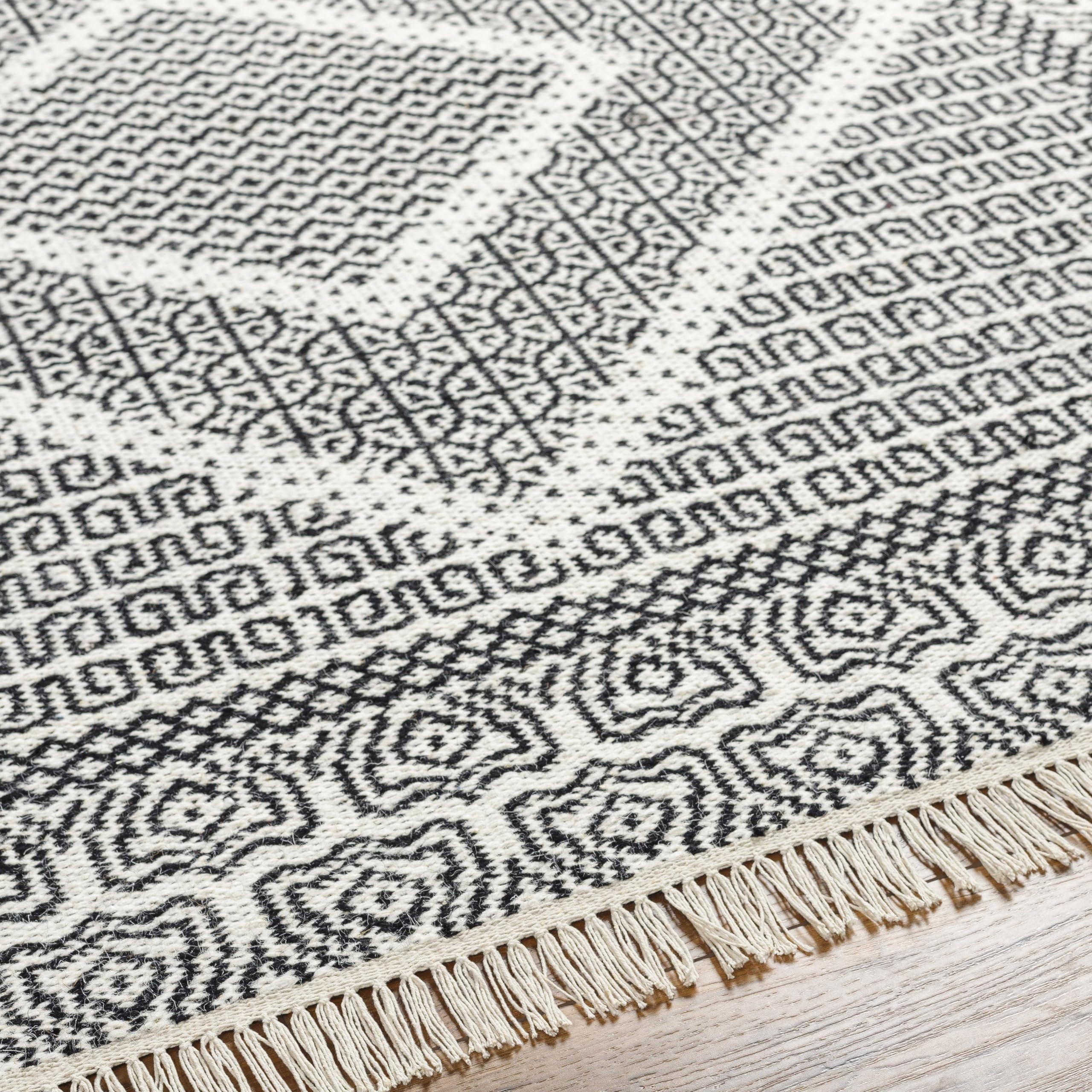 Mark&Day Wool Rugs, 6x9 Nishnabotny Cottage Dark Gray Area Rug, Grey Beige Carpet for Living Room, Bedroom or Kitchen (6' x 9')