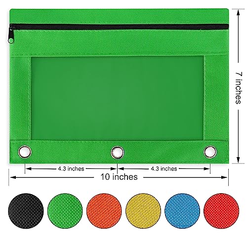 Gloween 6 Pack Binder Pencil Pouches for 3-Ring Notebook Binder, Fabric Pencil Pouches Cases Pockets Bags for Home/Office/School Suppliesā¦