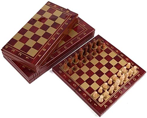 Chess Portable Set Portable Set Wooden Portable Chessboard Folding Board Game International Set for Party Family Activities Backgammon LQHZWYC (Size : L)