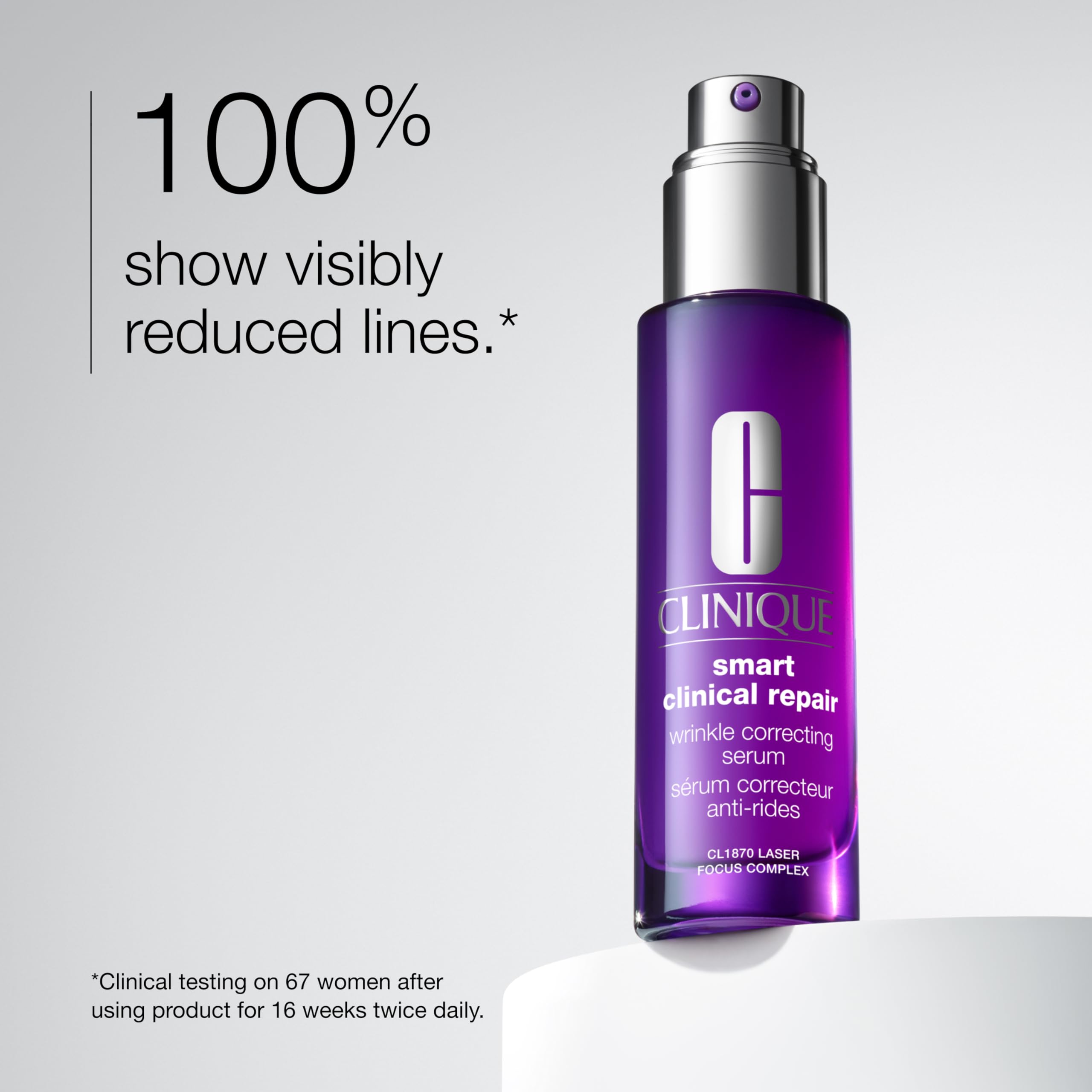 Clinique Smart Clinical Repair Wrinkle Correcting Face Serum With Hyaluronic Acid, Peptides + Advanced Retinoid Serum | Anti-Aging + Hydrating, 3.4 Fl Oz