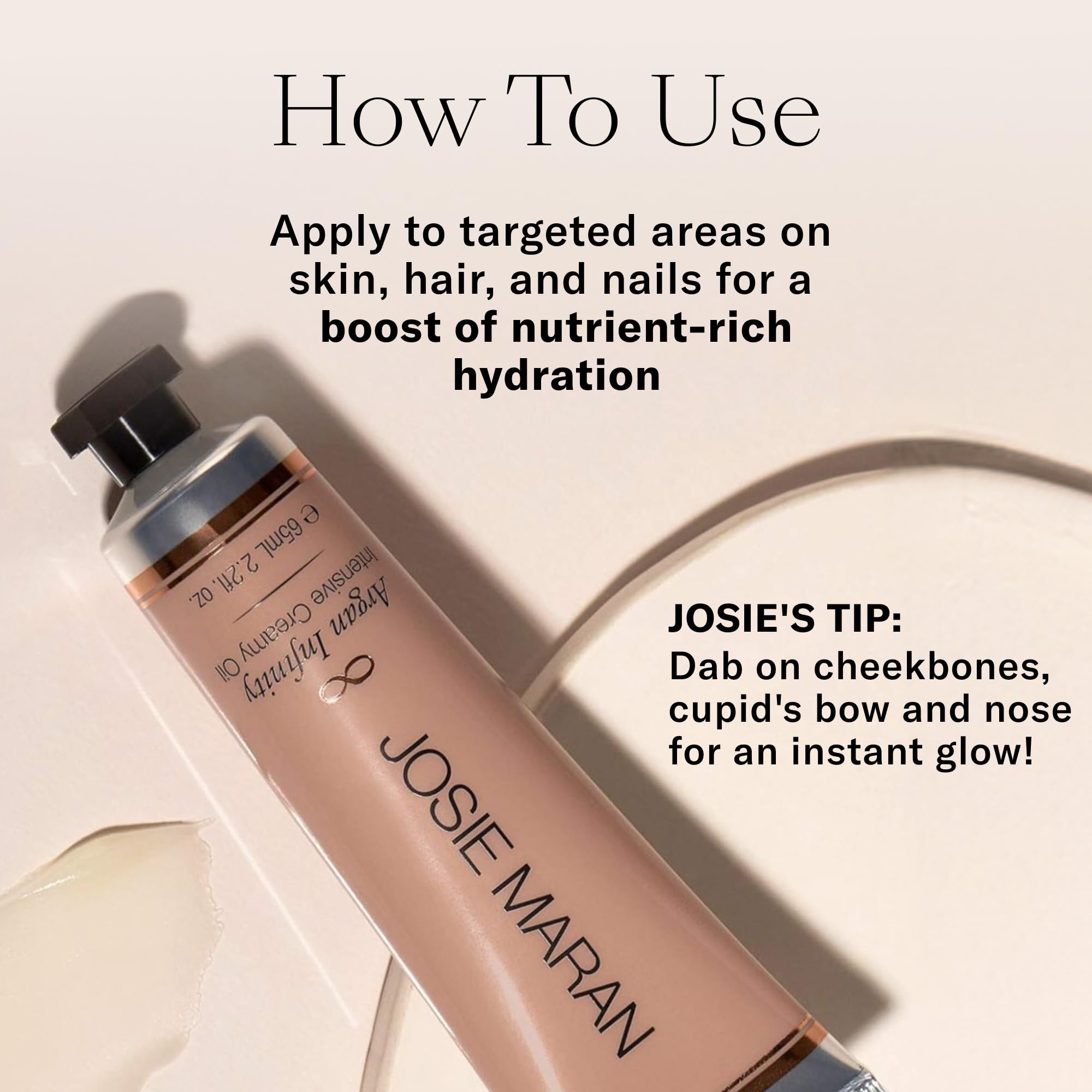 Josie Maran Argan Infinity Cream Intensive Creamy Oil - Moisturize Dry Areas with One Creamy Oil, Infinite Possibilities - (65ml/2.2oz)
