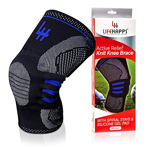 Active Relief Knee Brace by Lifehapps - Gel Knee Support and Compression Sleeve with Side Stabilizers for Arthritis Joint Pain, Meniscus Tears, ACL, MCL Injuries, Exercise, Running (Black, XL)