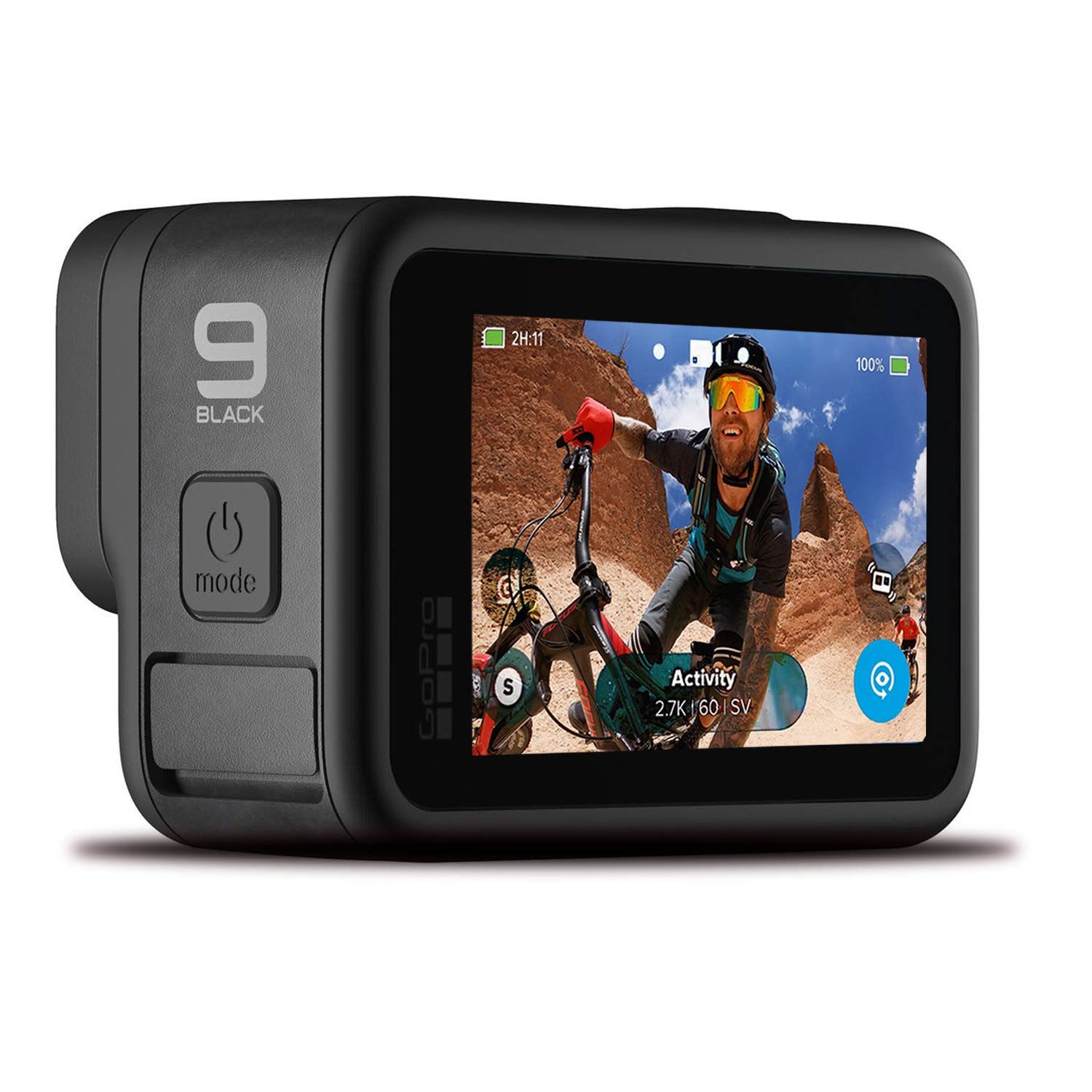 GoPro HERO9 Black - Waterproof Action Camera with Front LCD and Touch Rear Screens, 5K HD Video, 20MP Photos, 1080p Live Streaming, Stabilization + 32GB Card and 2 Extra Batteries