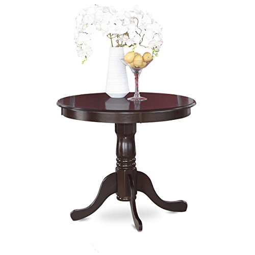 East-West Furniture ANBO5-CAP-C Wooden Dining Table Set- 4 Amazing Dining Room Chairs with Linen Fabric seat and A Mid Century Dining Table (Cappuccino Finish)