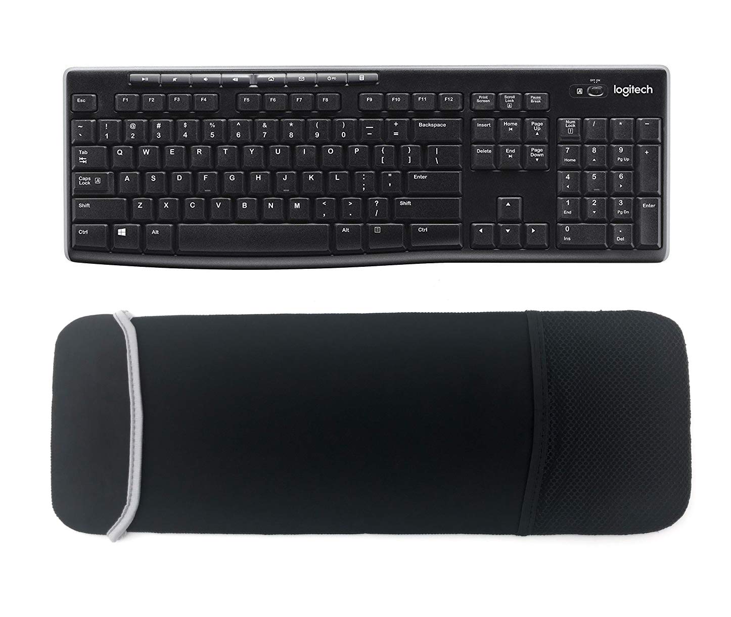 Wanty Black Color Neoprene Dust-Proof Cover Carry Bag Sleeve Protectors for Logitech MK270 Wireless Keyboard and Mouse Combo