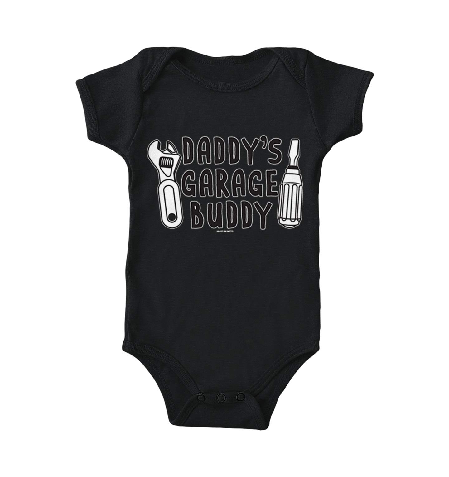 Haase Unlimited Daddy's Garage Buddy - Tools Mechanic Bodysuit (Black, 6 Months)