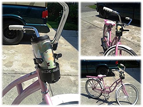 guzzie+Guss Universal Cup Holder for Strollers, Wheelchairs, Mobility Walkers, Bikes, Camping Chairs - Easy Installation - Anti-Slip Sleeve - Fits Wide Variety of Drink Containers - Pink