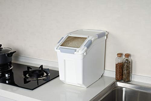 Rice Storage Container with Wheels Seal Locking Lid PP((507.27oz / 3.96gal / 80cup / 15L),Pack-2)