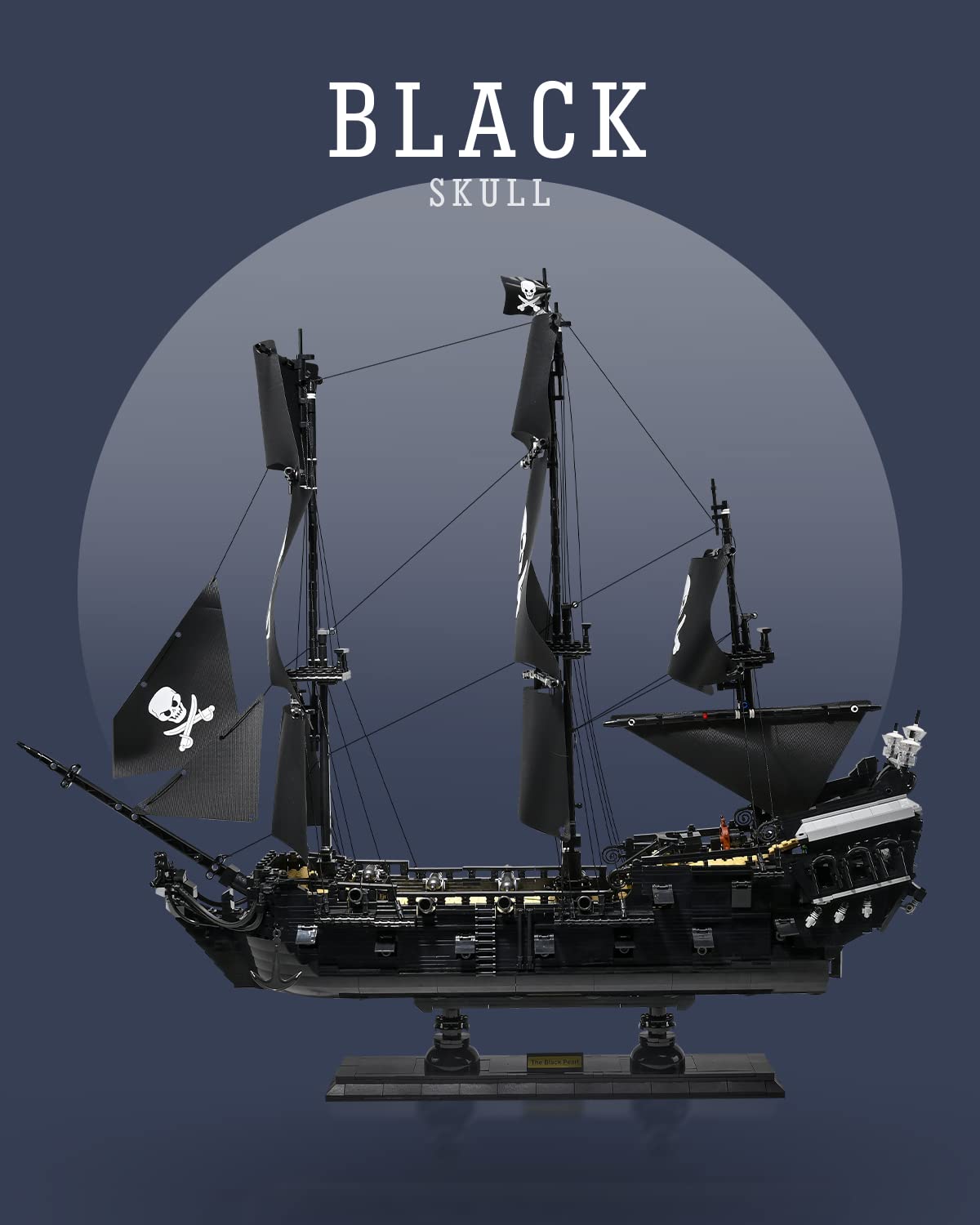 Nifeliz Black Skull Pirates Ship Building Blocks Kits, Model Set and Assembly Toy for Teens and Adult, Makes a Great Gift for People who Like Creative Play and Adventures, New 2023 (3423Pcs)