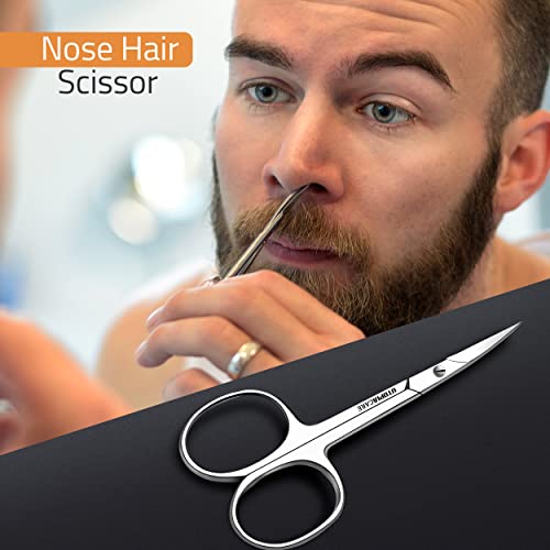 Utopia Care Eyebrow Scissors, Small Scissors for Men and Women - Curved and Rounded Nose Hair Scissors for Grooming Mustache, Beard, Eyelashes, Ear Hair Trimming- Professional Stainless Steel - Silver