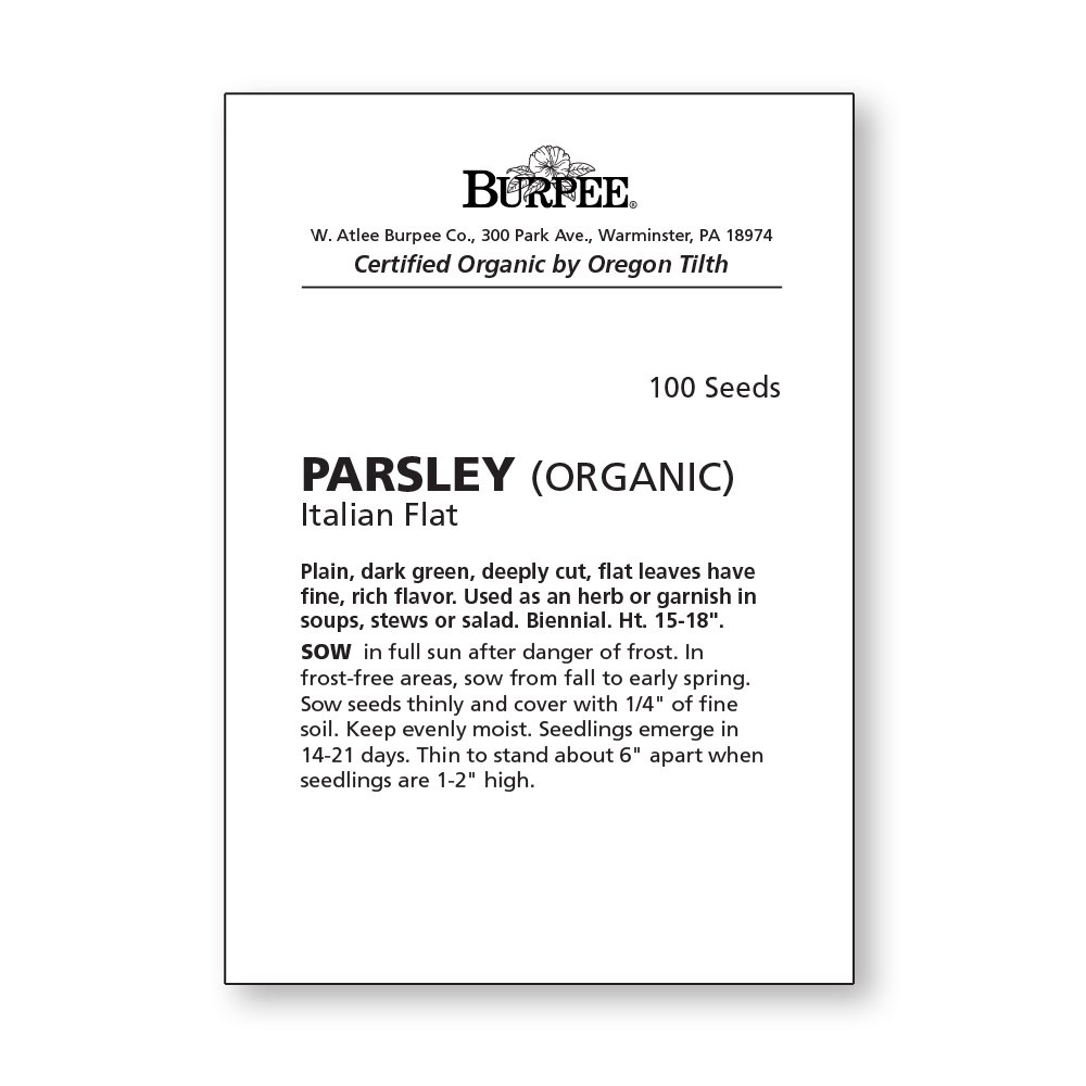 Burpee Italian Flat (Organic) Parsley Seeds 100 seeds