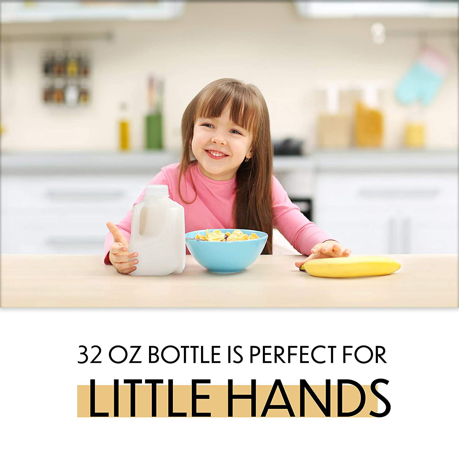 Upper Midland Products Half Gallon Jugs With Caps - 64oz (6PK) and 32oz (6PK) Empty Plastic Bottles and Lids - 12 Bottles Total