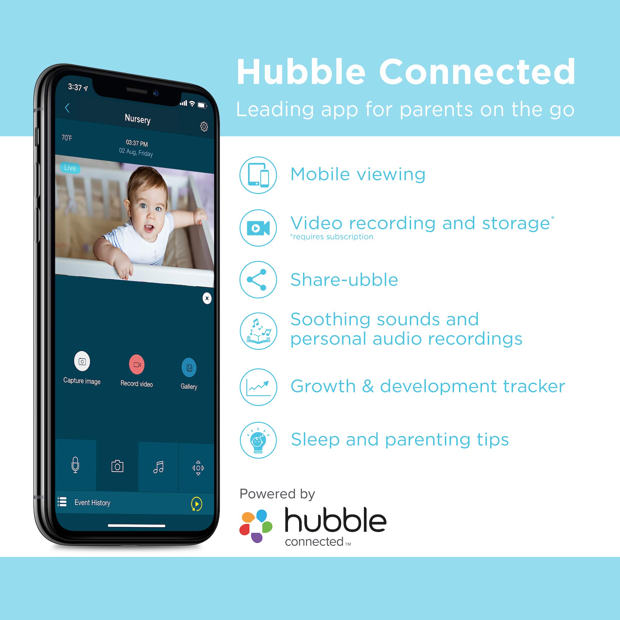 Motorola MBP844CONNECT Wireless WiFi Video Baby Monitor - 5-Inch HD Color Screen, 2-Way Talk Communication - Sound, Motion, Temperature Alert - Digital Zoom, Night Vision, 5 Lullabies - 1000ft Range