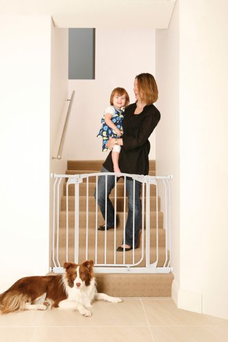 Dreambaby Chelsea Auto-Close Security Baby Safety Gate-with Extensions-White (Fits openings with 28-39 Inches wide)-Model L778W