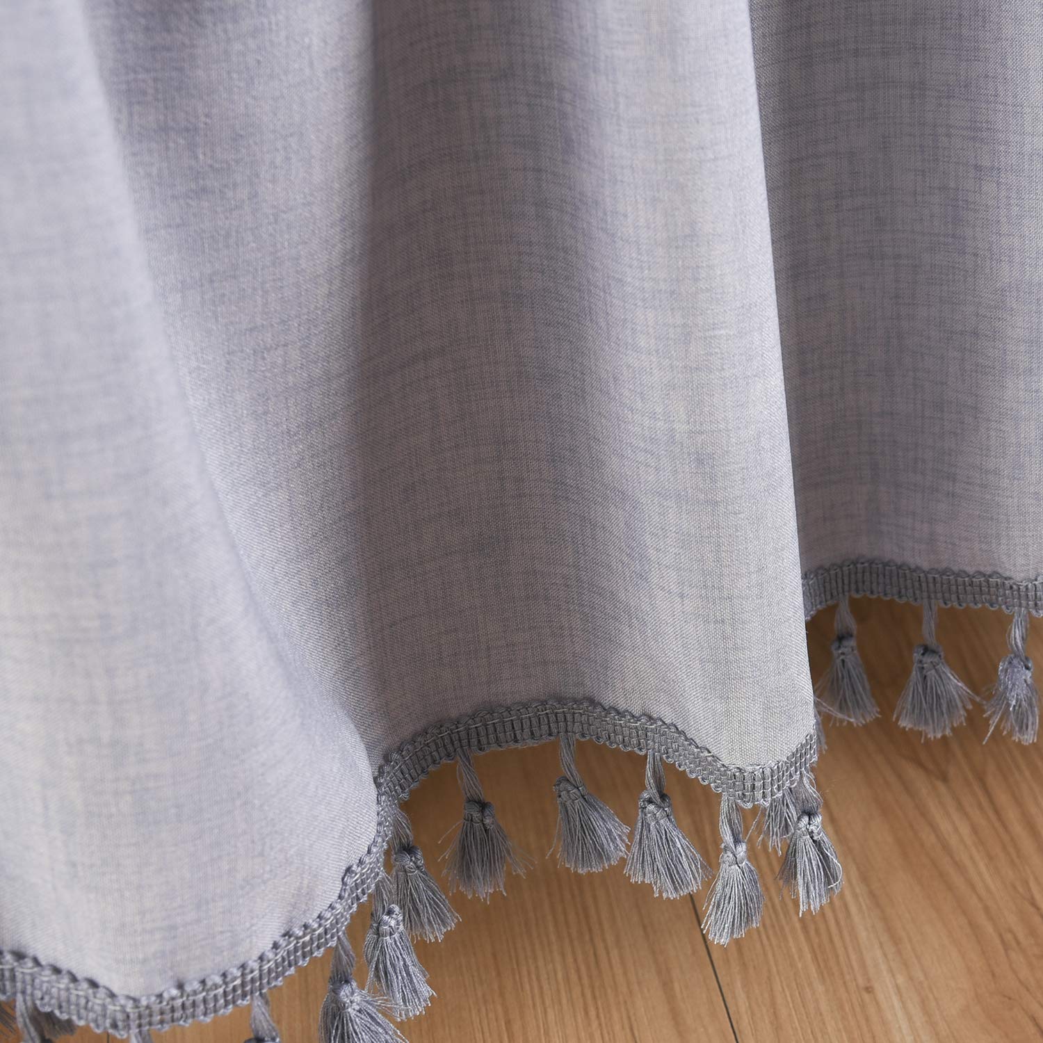 leegleri Crib Bed Skirt Pleated Ruffle with Tassel Nursery Crib Bedding Skirts for Baby Boys or Girls, 15" Drop/Grey
