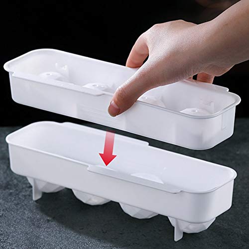 Ice Cube Trays , Tray Balls, Ice Moulds Ice Cube Maker Plastic Ice Tray Ice Ball Mould Long Ice Cube Tray Plastic Ice Cube Tray Ice Cube Trays Large Plastic Ice Cube Trays White,A (Color : White, Si