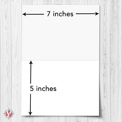 Greeting Cards - 5x7 Inches Heavyweight Blank White Card Paper- Half-Fold Design - Perfect for Birthday Invitations, Wedding, Holiday, Notes, Anniversary and All Occasions - Bulk Pack of 100 Cards