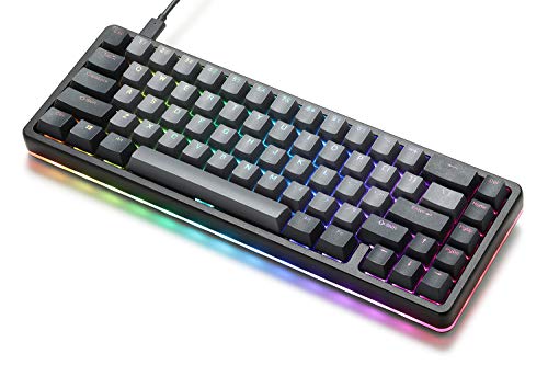 DROP ALT High-Profile Mechanical Keyboard — 65% (67 Key) Gaming Keyboard, Hot-Swap Switches, Programmable Macros, Backlit RGB LED, USB-C, Doubleshot PBT, Aluminum Frame (Kaihua Speed Silver, Black)