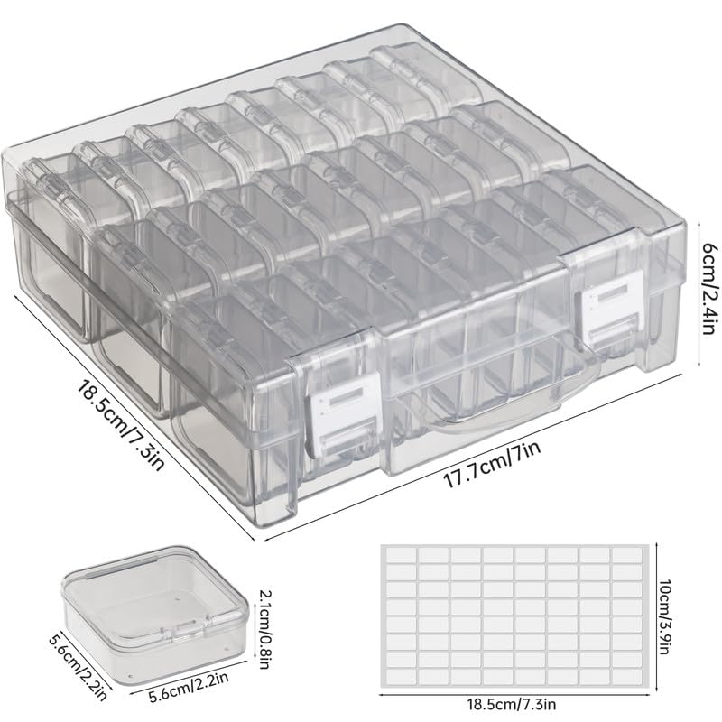 Bead Organizer Box, 24 Slots Diamond Painting Bead Storage Containers, Diamond Painting Art Accessories Boxes Craft Bead Storage Box Organizer Bead Organizers and Storage for Rhinestones (1 Pack)