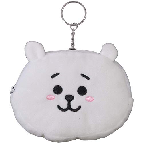 Concept One BT21 LINE FRIENDS Small Coin Purse Wallet with Keychain, RJ, One Size