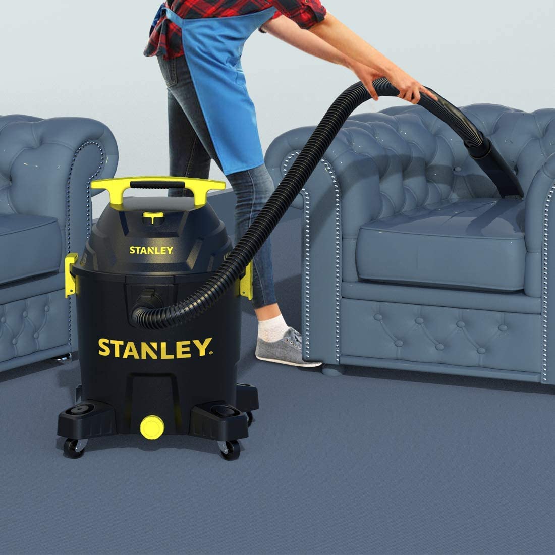 Stanley SL18701P-10A Wet/Dry Vacuum,10 Gallon Shop Vacuum, 6.0 Peak HP Wet/Dry Vac with Blower Function, 1-7/8" Hose, Black