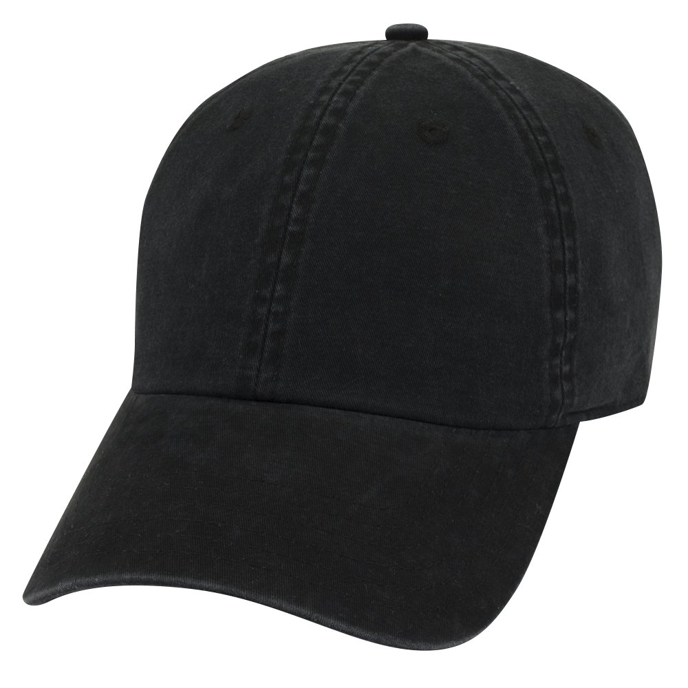 Low Profile Washed Superior Brushed Cotton Twill Dat Hat Cap - Black