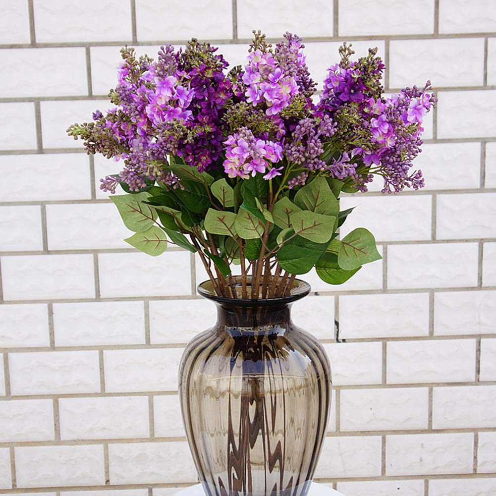 Connoworld-1Pc Artificial Lilac Fake Flower Garden Wedding Bouquet Party Home Cafe Decor - White