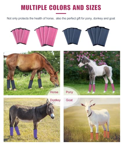 Fly Boots for Horse Leggins,Horse Fly Boots,Horse Leg Protection Set of 4(Pony/Donkey,Blue)