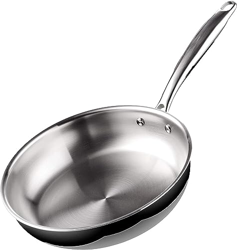 Cook N Home 7-Piece Tri-Ply Clad Stainless Steel Cookware Set, Silver,2644