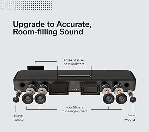 Denon Home Sound Bar 550 - Compact 3D Surround Sound, Dolby Atmos & DTS:X, Built-in HEOS, Amazon Alexa, Seamless Integration with Denon Home 150, 250, 350 Wireless Speakers for Multi-Room Audio, Black