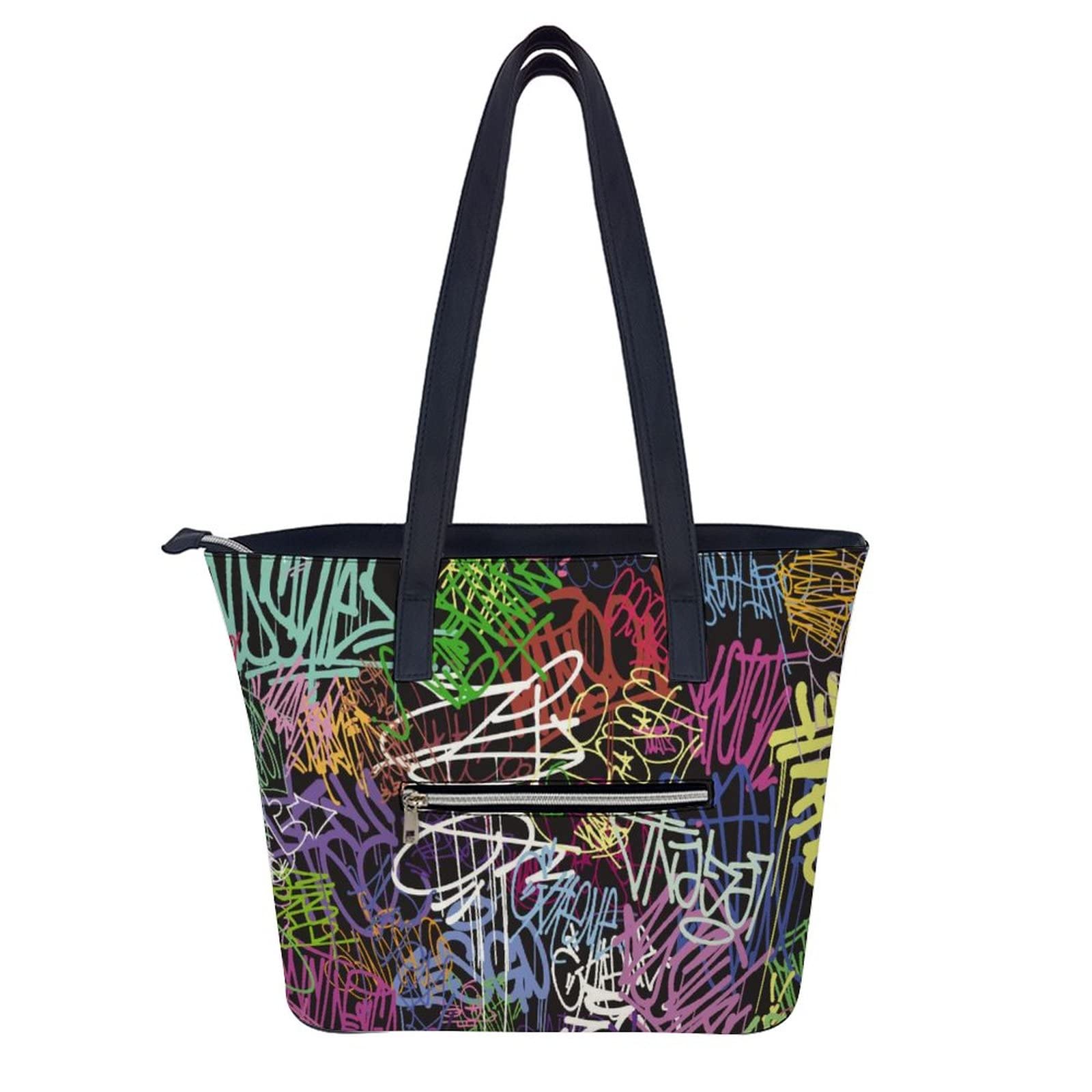 Graffiti Spirit Women's Tote Bag PU Leather Shoulder Bag Handbags Purse For Work Shopping Travel