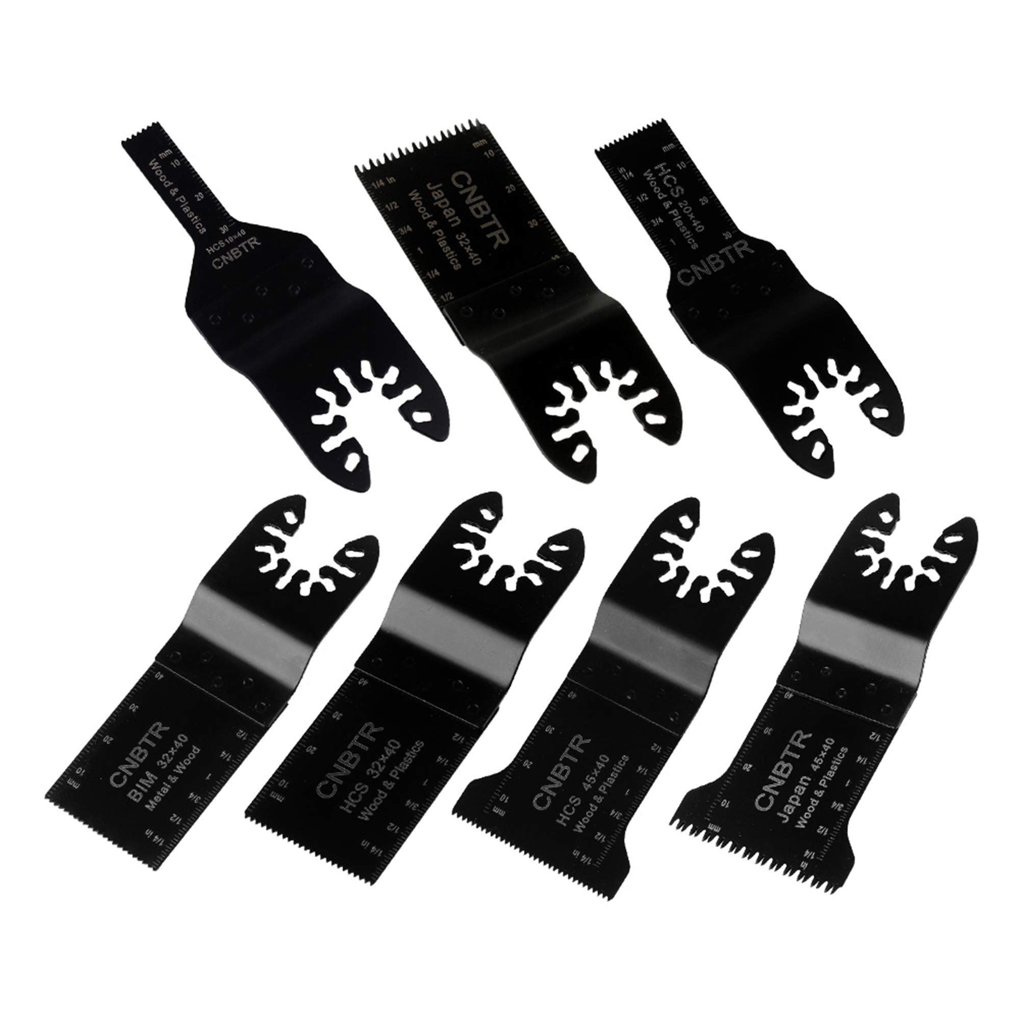 CNBTR Black Oscillating Saw Blade Quick Release Mix Accessory Multifunction Tools Set of 7