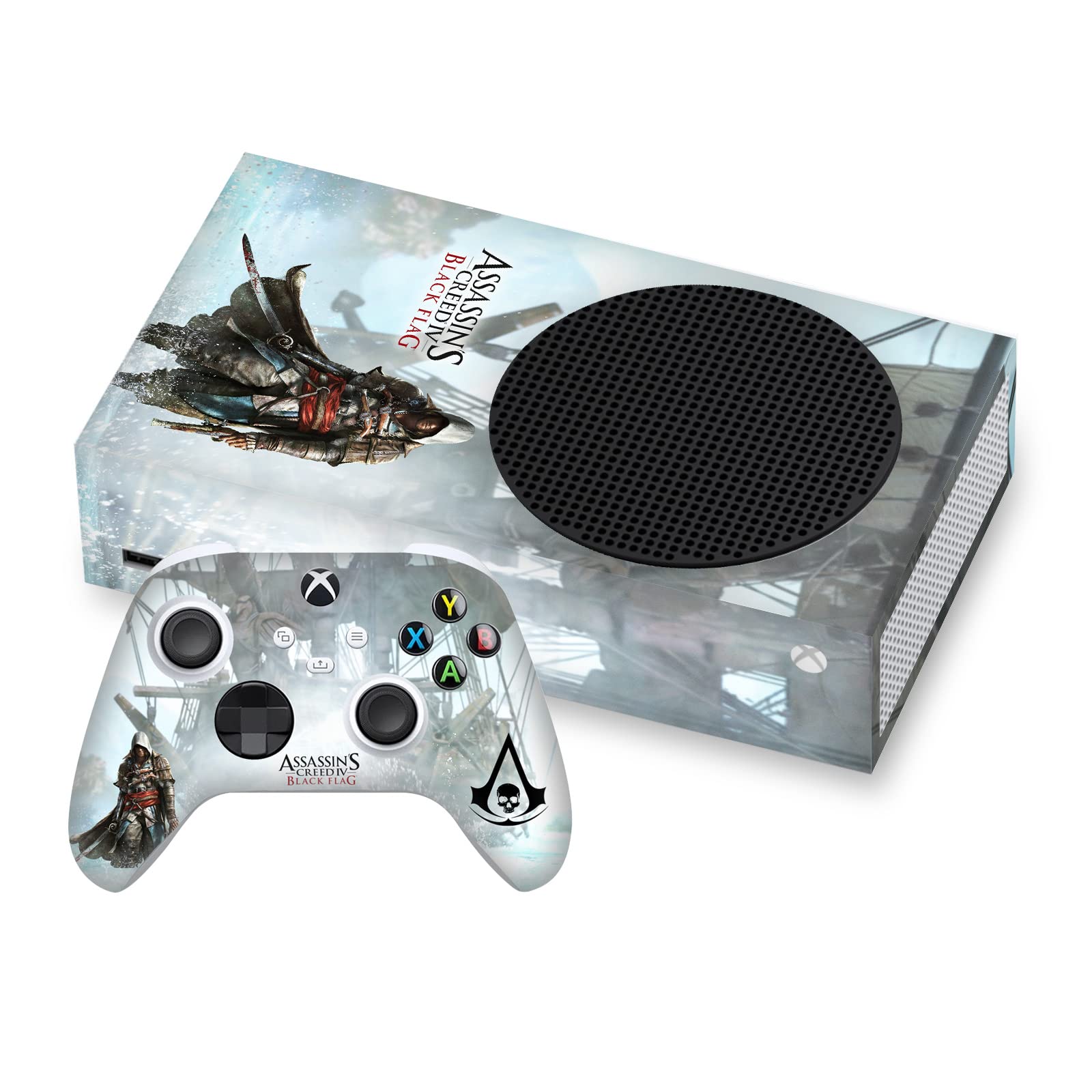 Head Case Designs Officially Licensed Assassin's Creed Edward Kenway Key Art Black Flag Graphics Matte Vinyl Sticker Gaming Skin Decal Cover Compatible With Xbox Series S Console and Controller Bundle