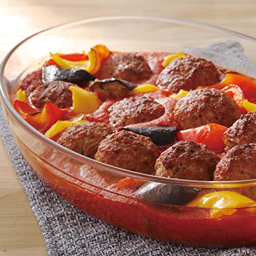 Pyrex CP-8548 Oval Roaster Plate, Heat Resistant Glass, Microwave Safe, Oven Safe, Dishwasher Safe, 6.8 gal (2.2 L)