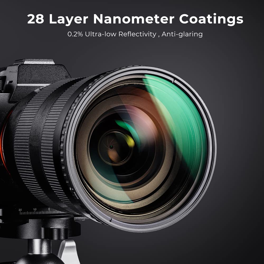 K&F Concept 72mm Variable ND Filter ND2-ND32 Camera Lens Filter (1-5 Stops) No X Cross HD Neutral Density Filter with 28 Multi-Layer Coatings Waterproof (Nano-X Series)