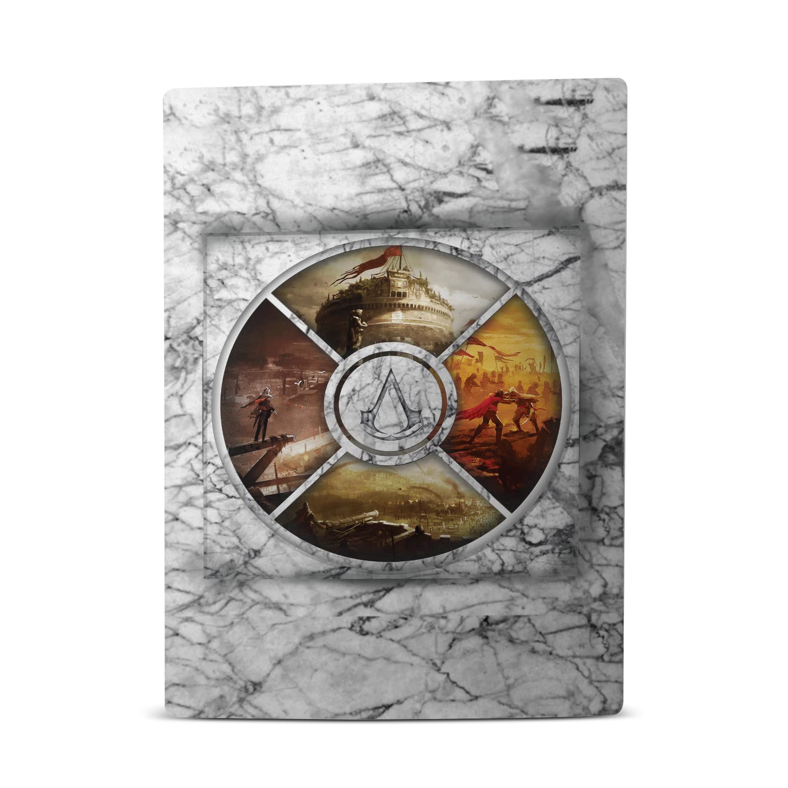 Head Case Designs Officially Licensed Assassin's Creed Logo Brotherhood Graphics Matte Vinyl Faceplate Sticker Gaming Skin Decal Cover Compatible With Sony PlayStation 5 PS5 Disc Edition Console