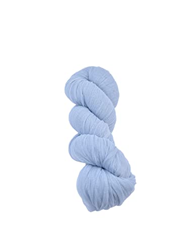 Joanlody Blue Cheesecloth Table Runner 10Ft Rustic Gauze Tablecloth 38x120 Inches Boho Backdrop Drape Fabric for Wedding Party Bridal Shower Decor, Photography Background