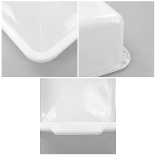 Gloreen 4-Pack Commercial Bus Tubs, 8 L, White Wash Basin Plastic Dish Pan